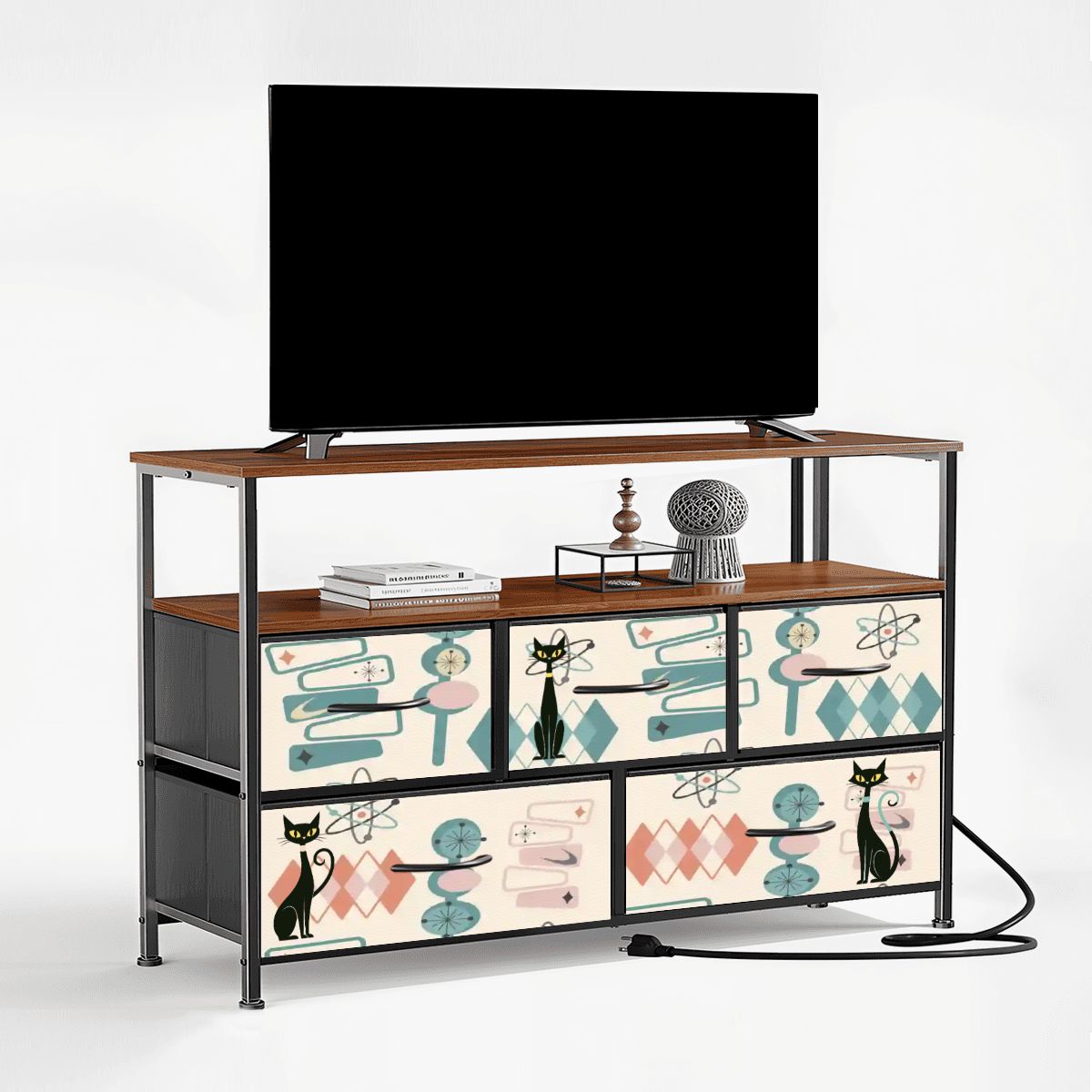 Atomic Cat 5-Drawer TV Stand, Mid Century Modern Retro Storage – Kate ...