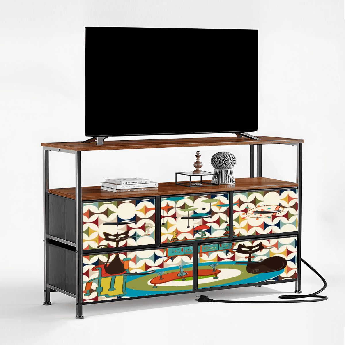 Atomic Cat TV Stand Scandinavian Mod Console Mid Century Media Storage ...