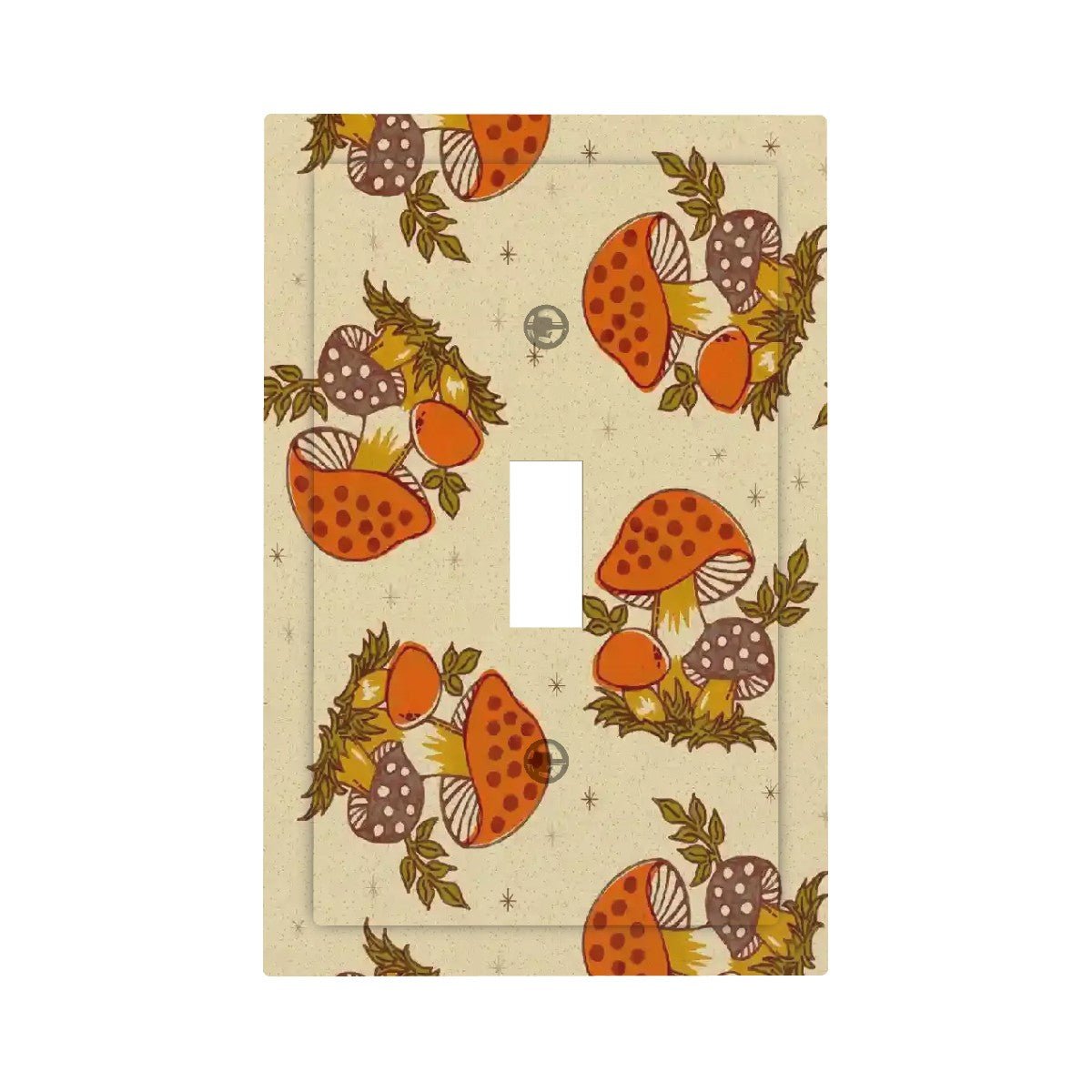 Merry Mushroom Cottagecore Light Switch Cover, Retro 70s Mid Century M ...
