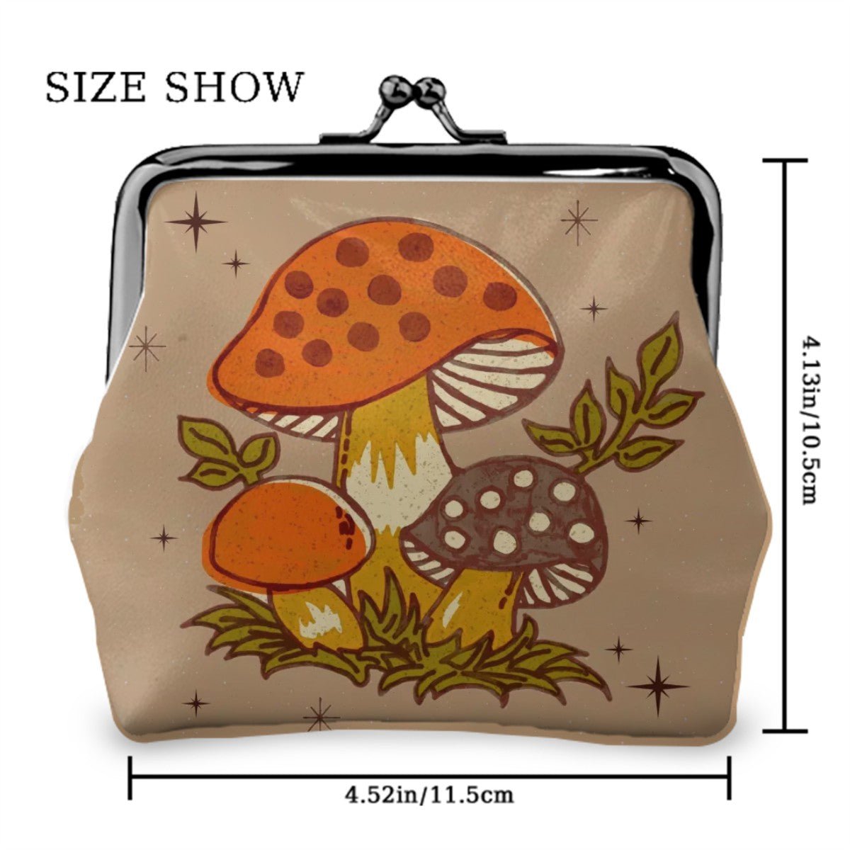 Merry Mushroom Groovy 70s Coin Purse, Cottagecore Mid century Modern W ...
