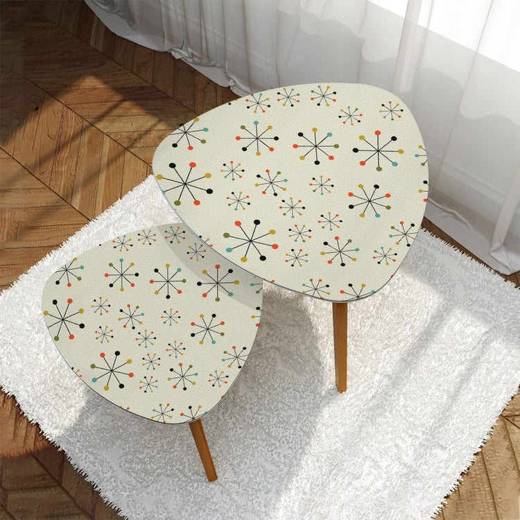 Mid Century Modern Starburst Nesting Tables, Retro Atomic Accent Furni ...