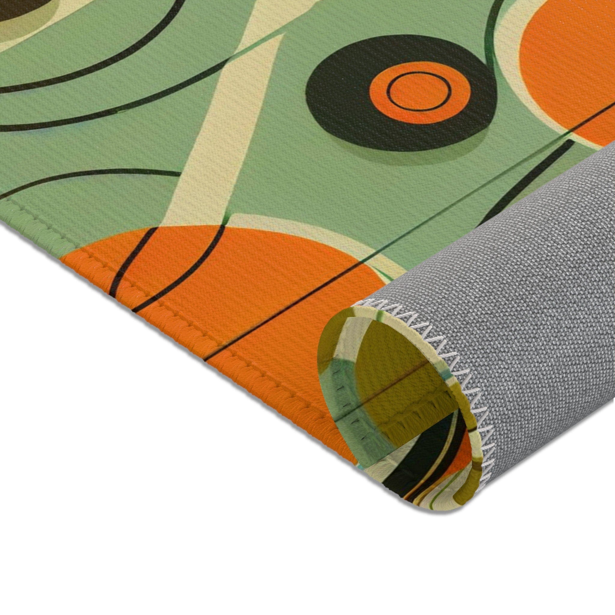 Retro 60s Mid Mod Daisy Area Rug, MCM Geometric Accent Rug, Mid Centur ...